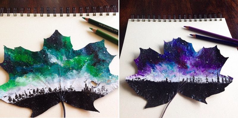 Self-Taught Artist Creates Absolutely Stunning Paintings On Fall Leaves ...