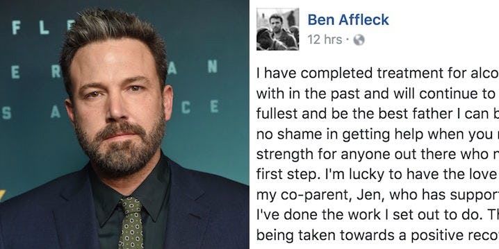 Ben Affleck Reveals He Went To Rehab
