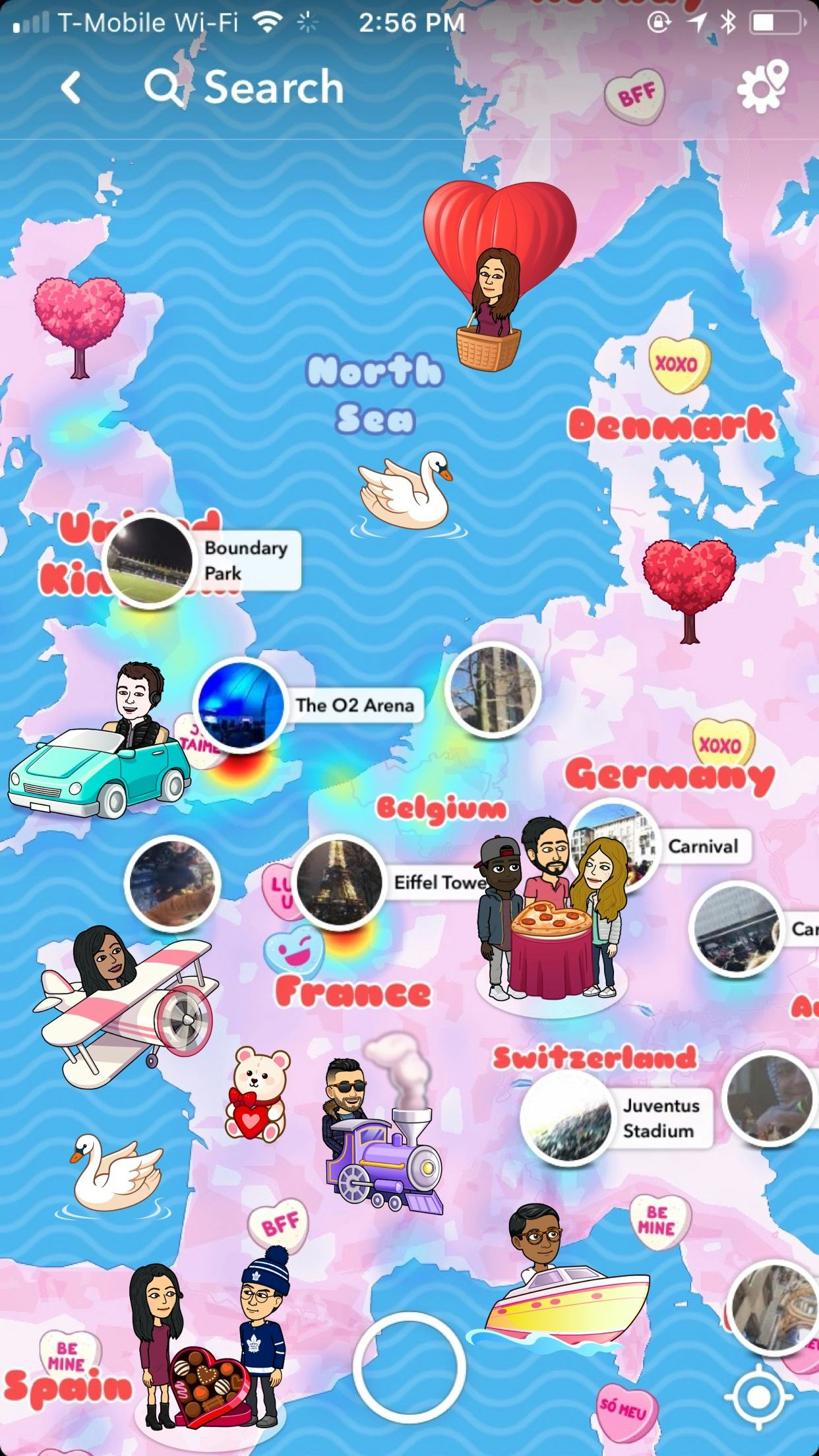 Snapchat's Valentine's Day Snap Map Is Pink & Makes Your World Look ...