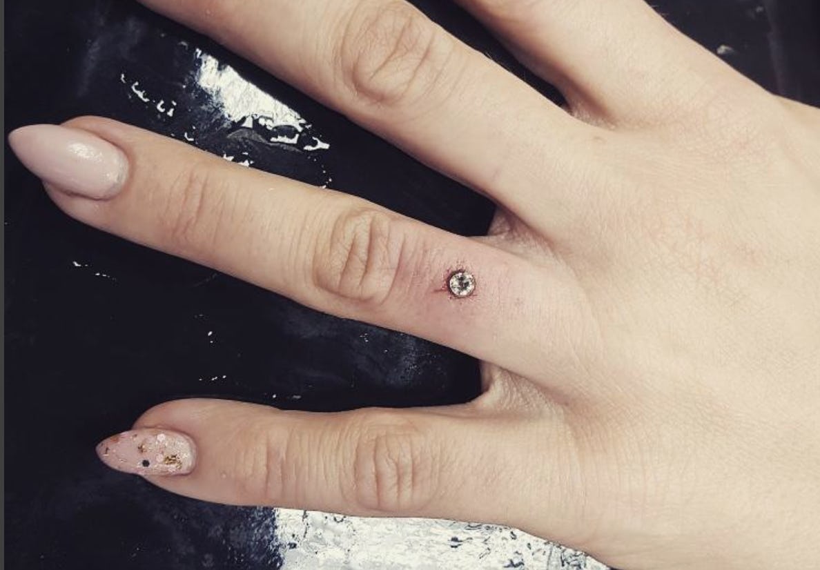 Dermal Diamond Finger Piercings May Make Rings Obsolete & Here's How ...
